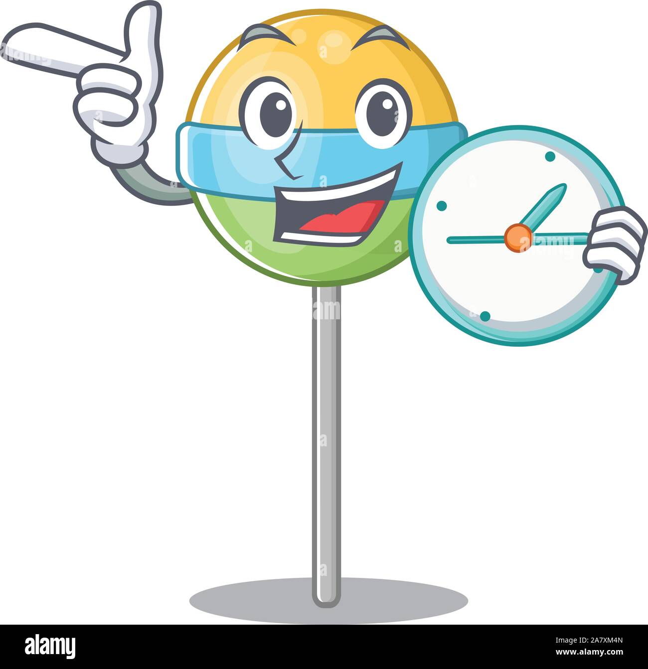 with bring clock round lollipo isolated with cartoon Stock Vector Image ...