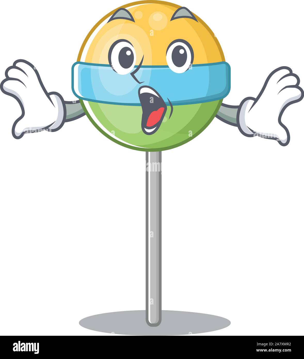 mascot round lollipop with surprised the character Stock Vector Image ...