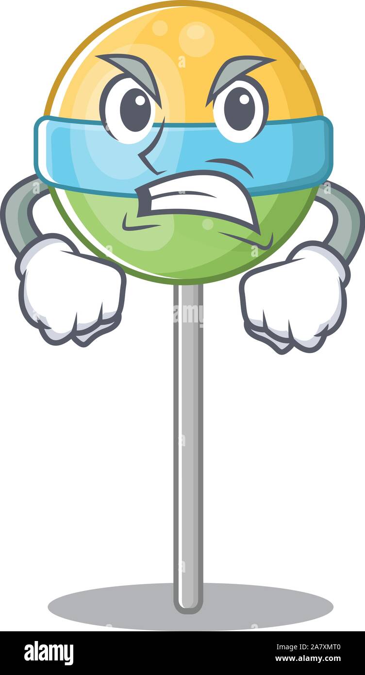 angry in mascot round lollipop with character Stock Vector Image & Art ...