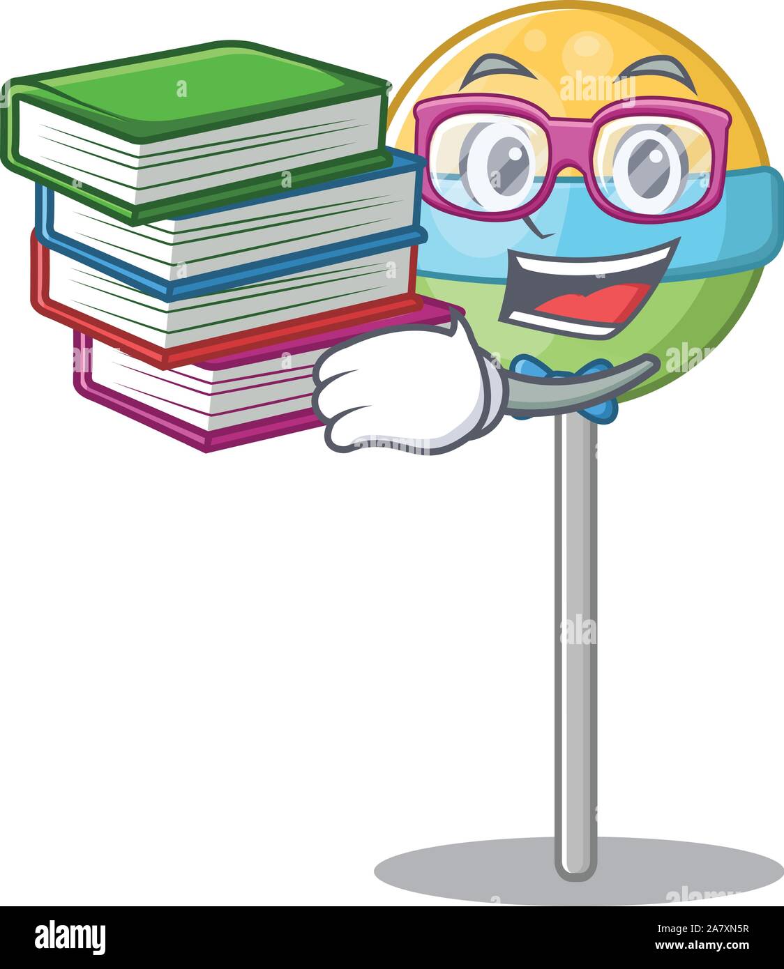 student bring book round lollipop isolated with the cartoon Stock ...