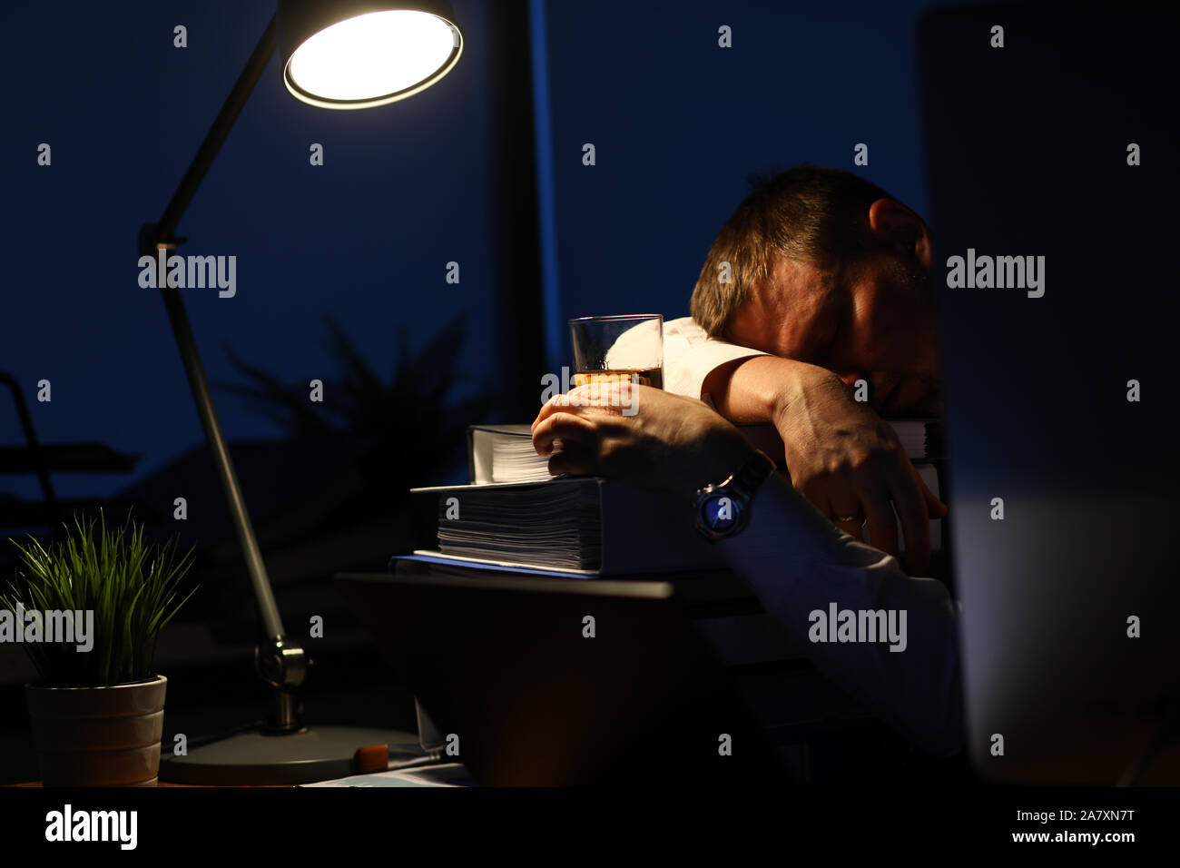 Sweet slumber of employee Stock Photo - Alamy