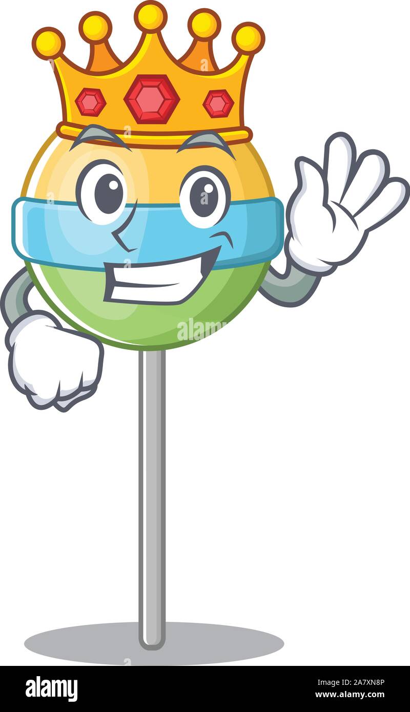 round lollipop isolated with king the cartoon Stock Vector Image & Art ...