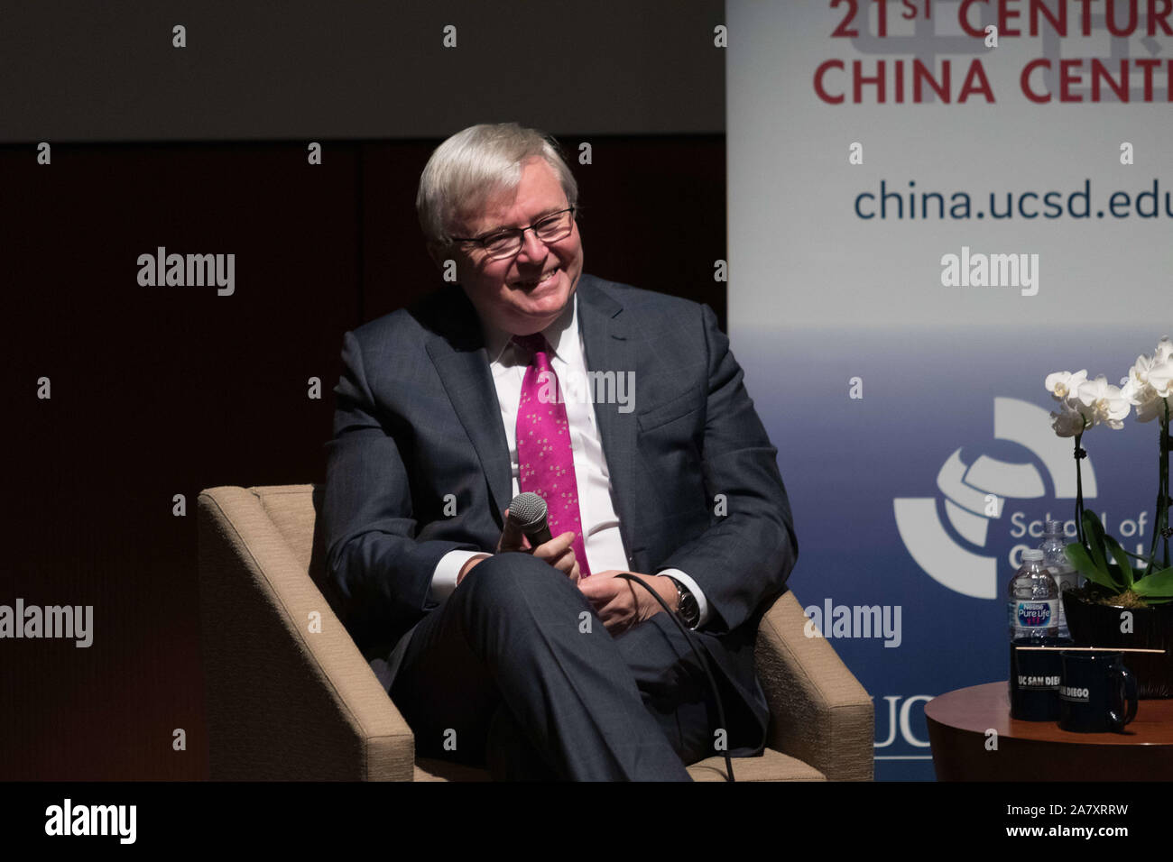 November 3, 2019: Former Australian Prime Minister Kevin Rudd speaks ...
