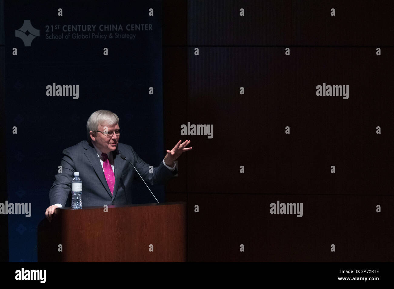 November 3, 2019: Former Australian Prime Minister Kevin Rudd speaks ...