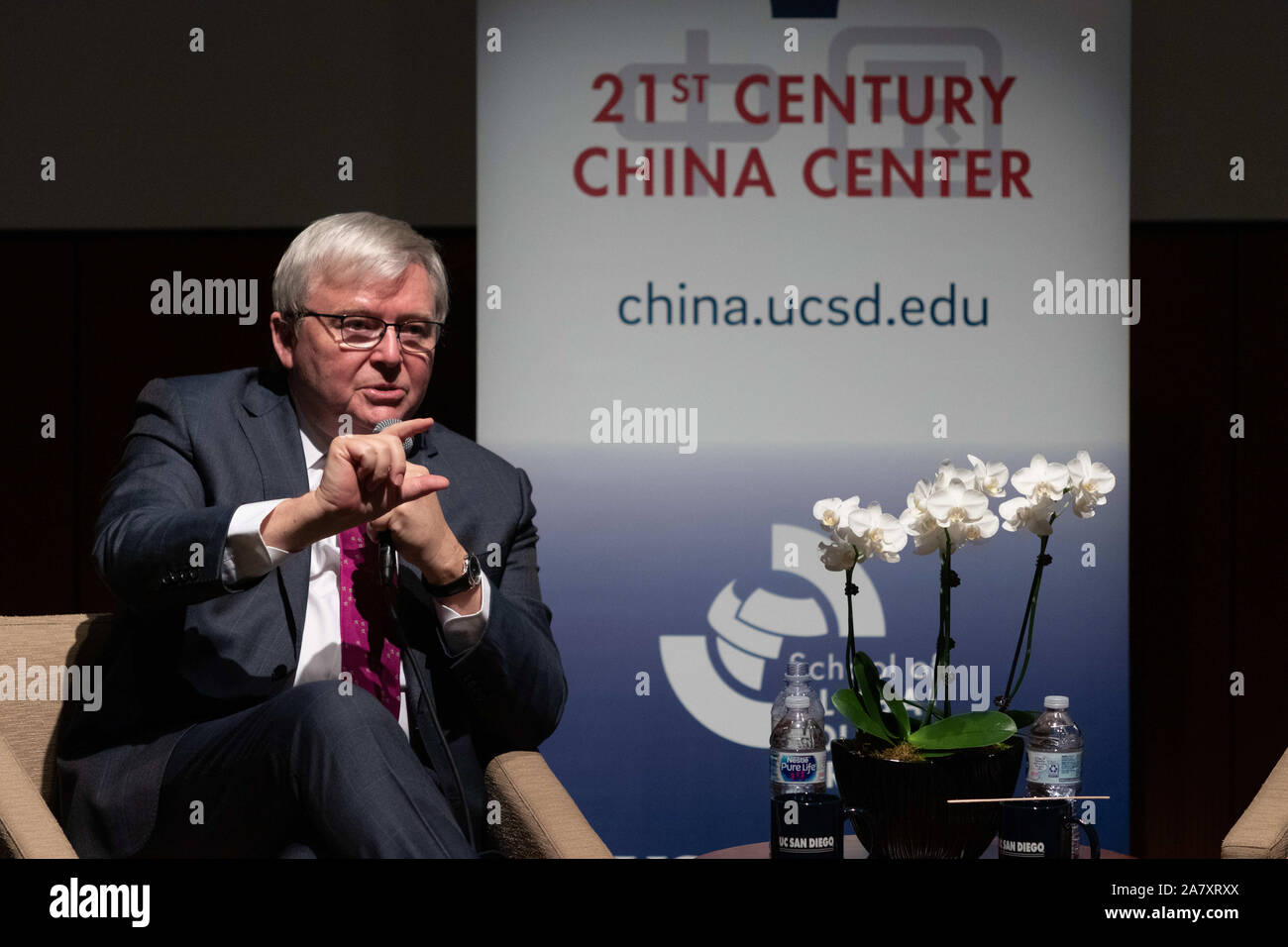 November 3, 2019: Former Australian Prime Minister Kevin Rudd speaks ...