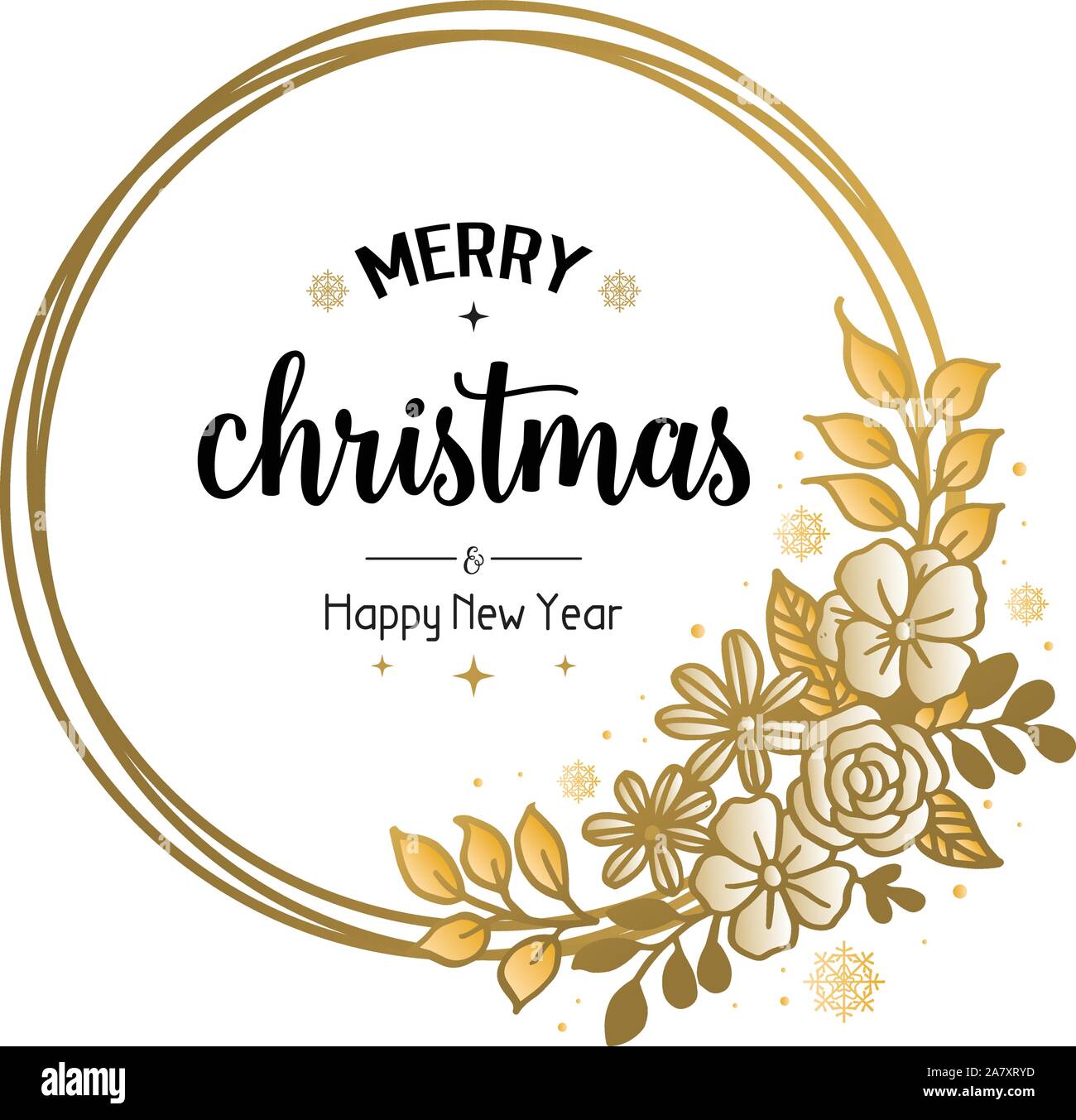 Card template merry christmas and happy new year, with design beautiful ...