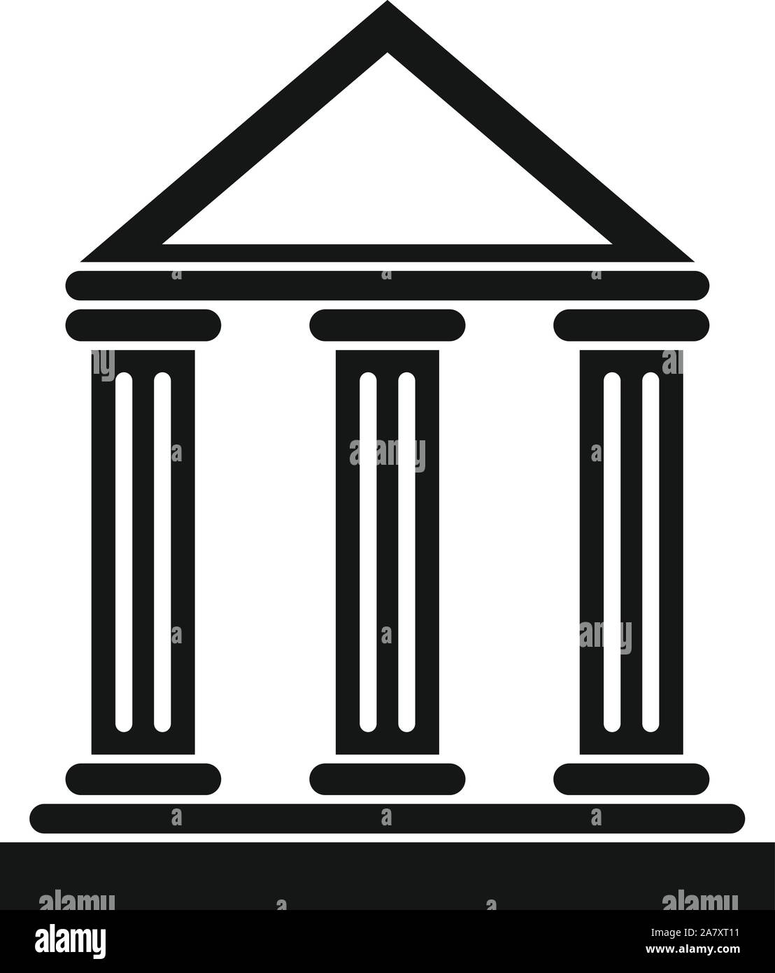 Bank building icon. Simple illustration of bank building vector icon ...