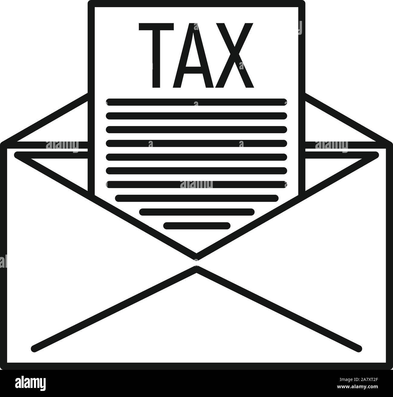 Tax email icon. Outline tax email vector icon for web design isolated ...