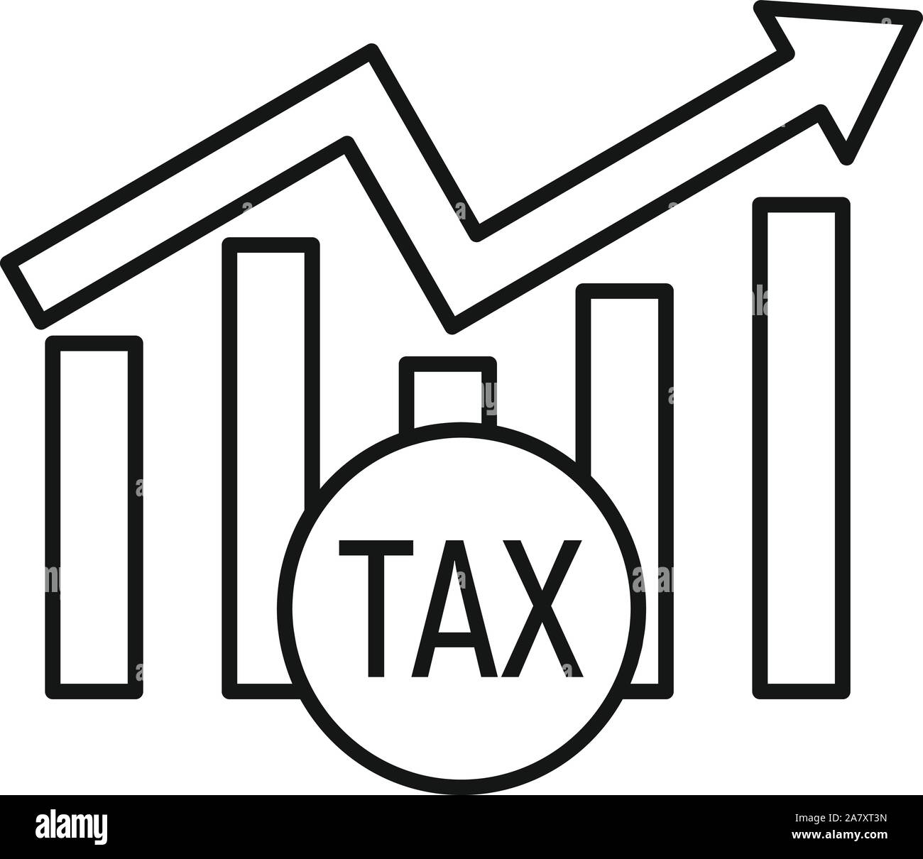 Tax finance graph icon. Outline tax finance graph vector icon for web ...