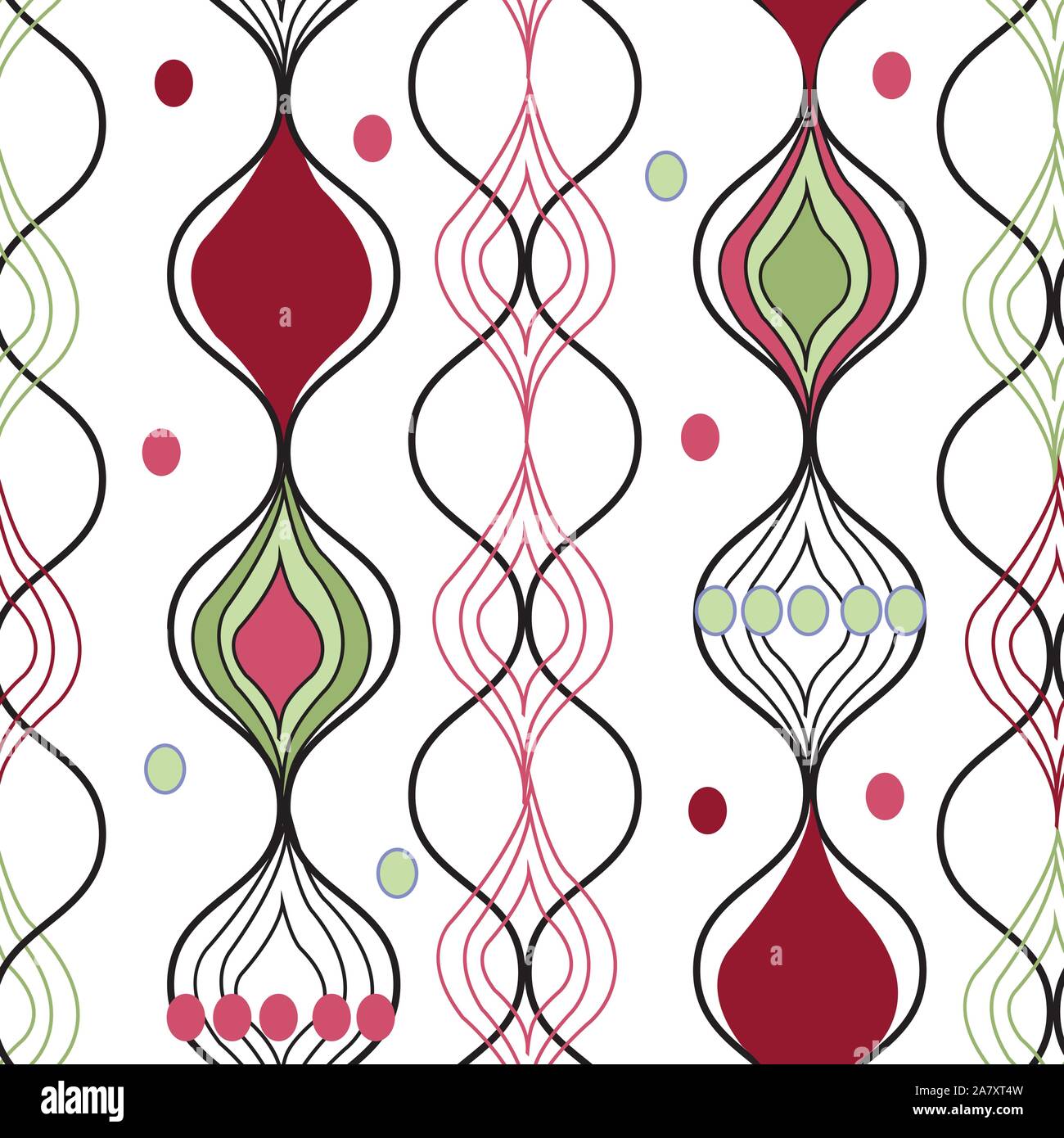 Christmas decorative vertical repeat pattern, vector surface pattern ...