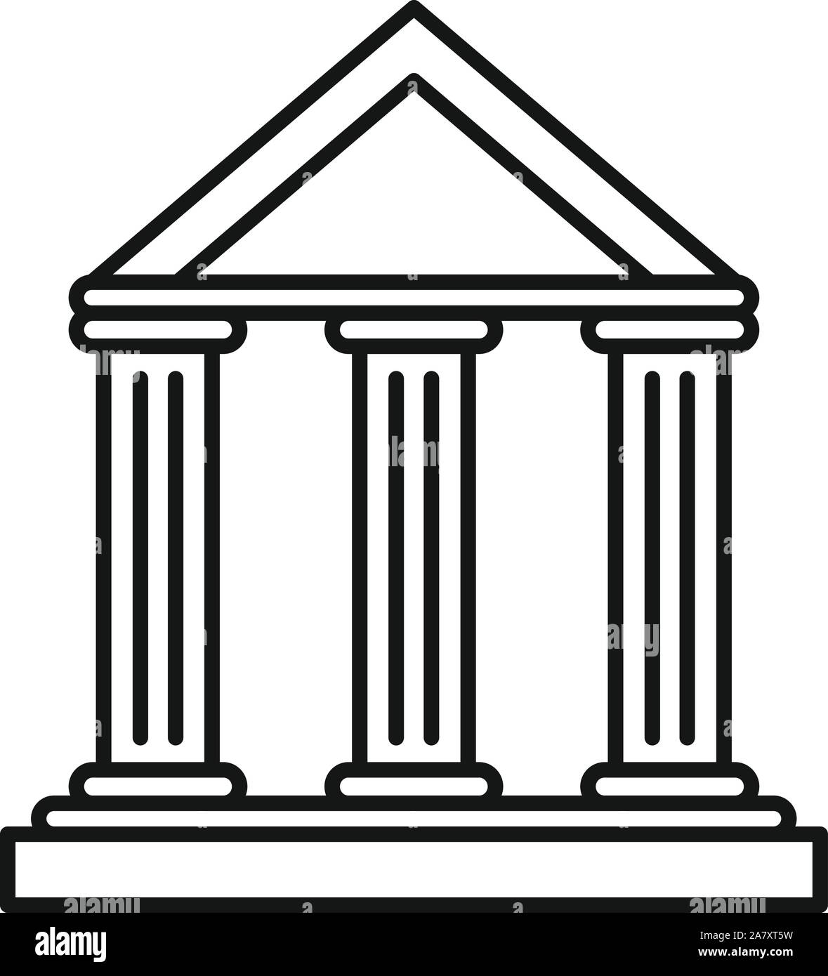 Bank building icon. Outline bank building vector icon for web design ...
