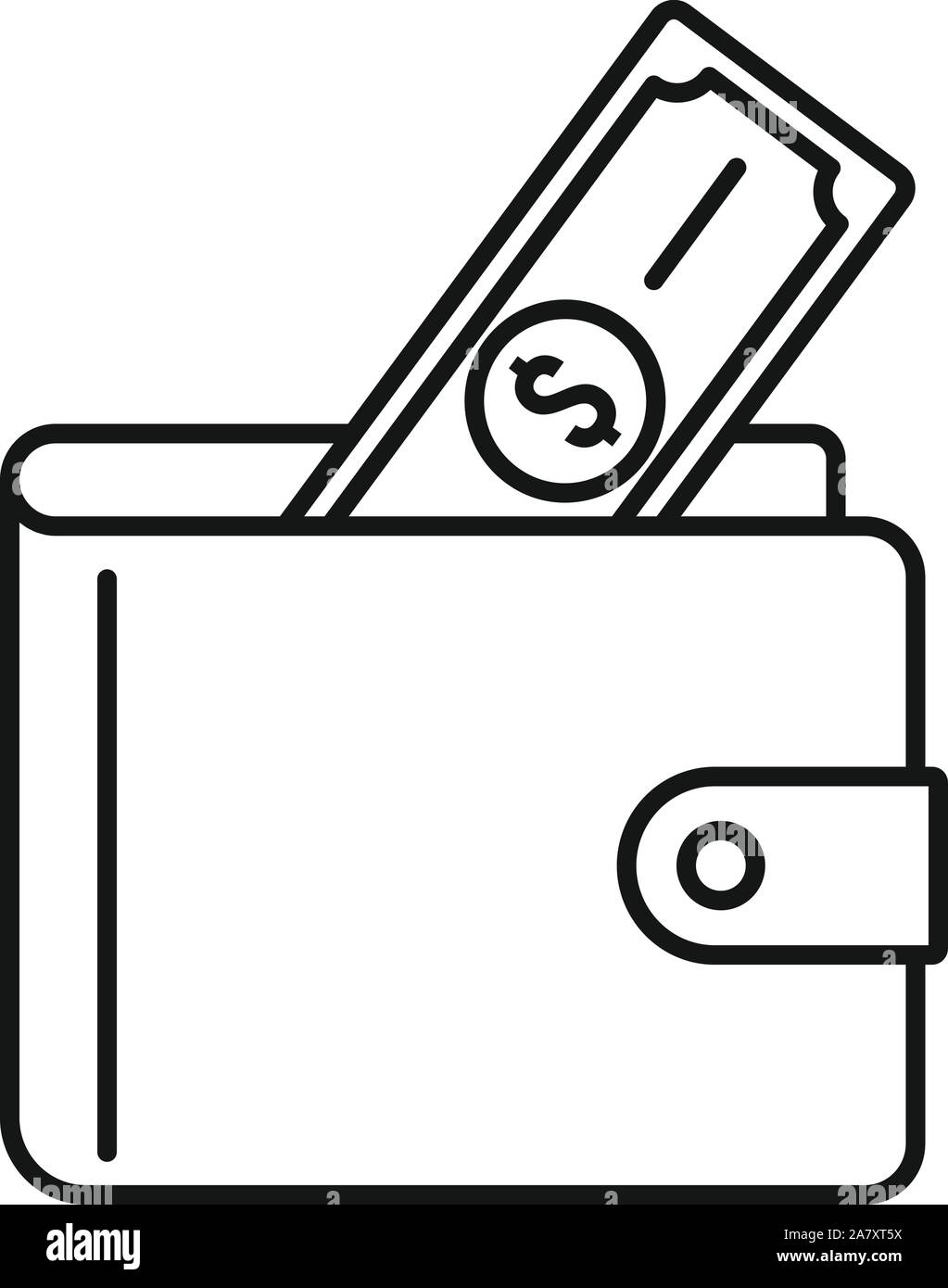 Full money wallet icon. Outline full money wallet vector icon for web ...