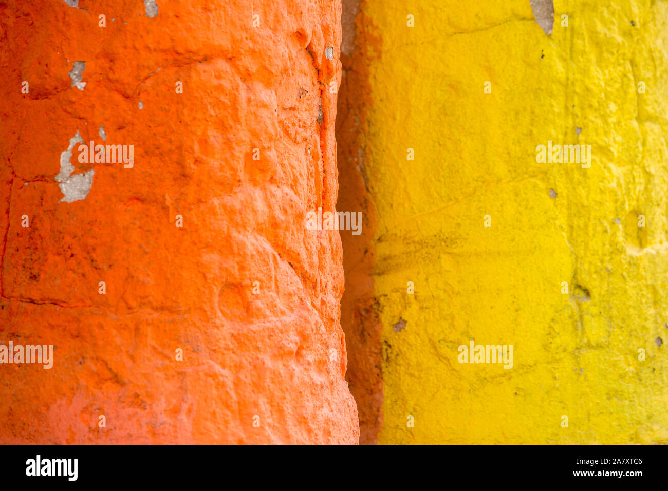Red and yellow color combination old Textured damage wall Stock Photo ...