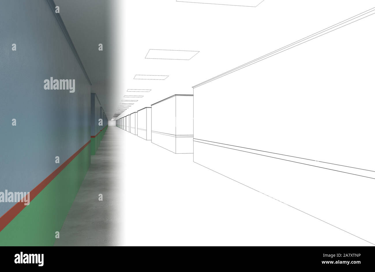 Long corridor interior visualization hi-res stock photography and ...