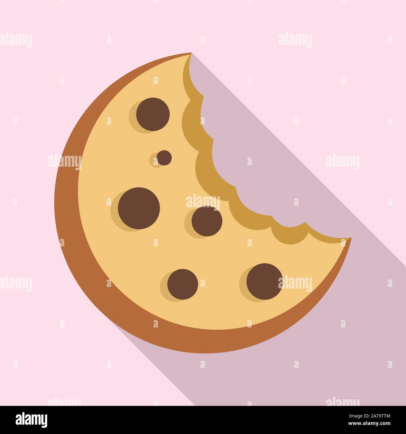 Bitten cookie icon. Flat illustration of bitten cookie vector icon for ...