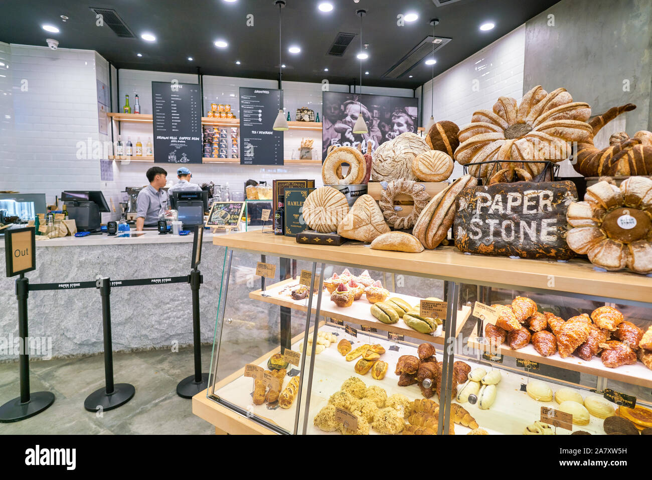 SHENZHEN, CHINA - CIRCA APRIL, 2019: bread on display at Paper Stone ...