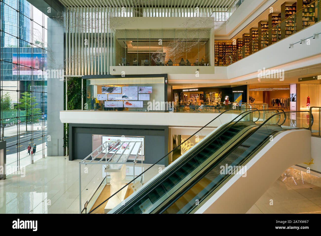 SHENZHEN, CHINA - APRIL 15, 2019: interior shot of MixC Shenzhen Bay ...