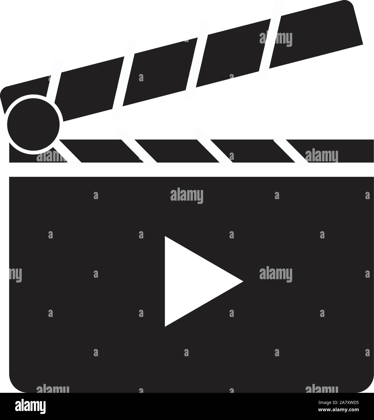 Clapper board icon on white background. Clapper board sign Stock Vector ...