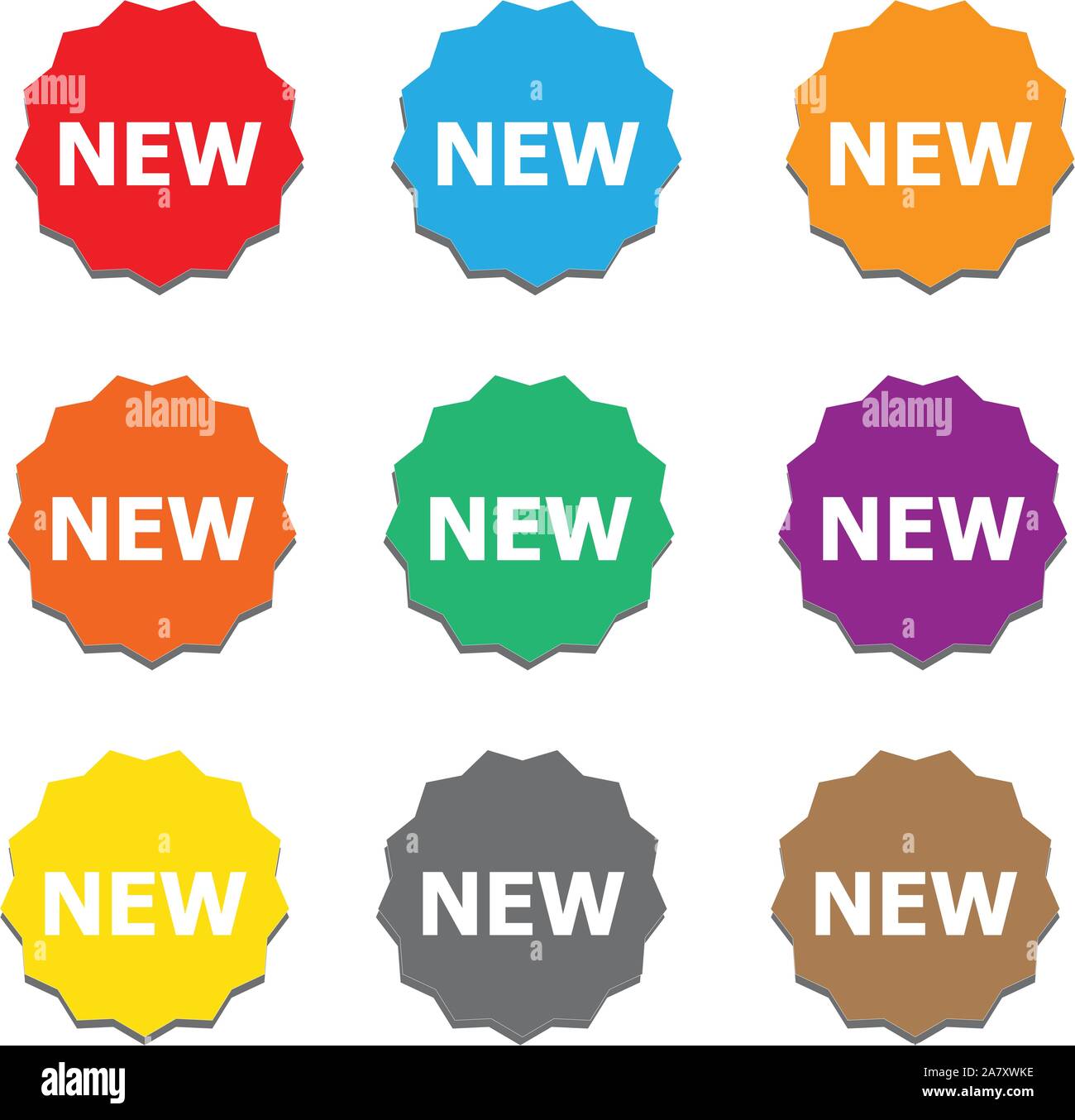 new sign icon. new label star symbol. colorsed flat icon Stock Vector ...