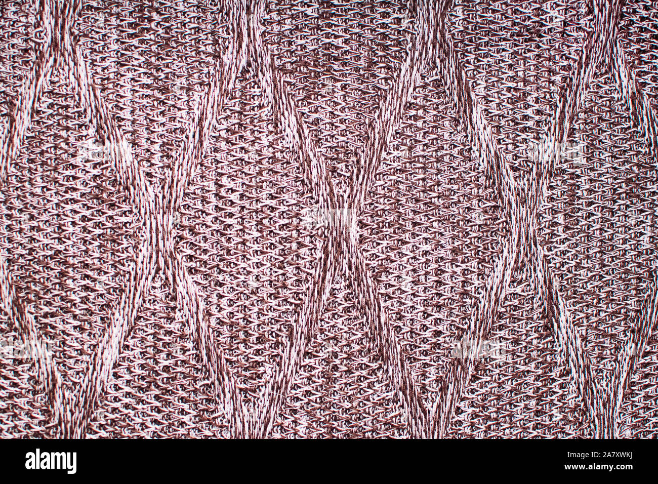 Knit texture of brown wool knitted fabric with cable pattern as ...