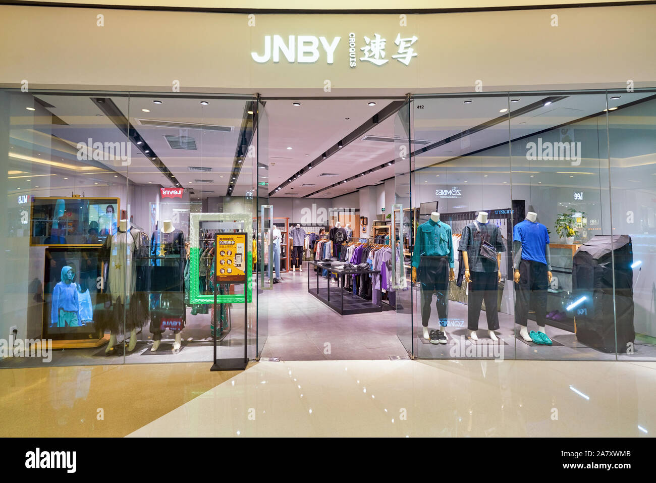 SHENZHEN, CHINA - CIRCA APRIL, 2019: storefront of JNBY store at a ...