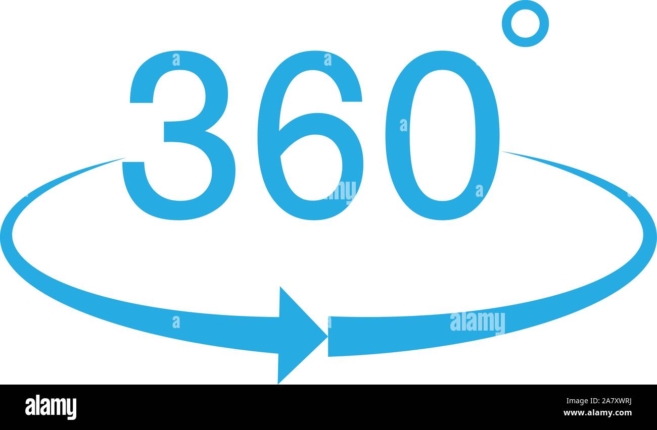 360 Degree icon on white background. 360 Degree sign. 360 Degree icon ...