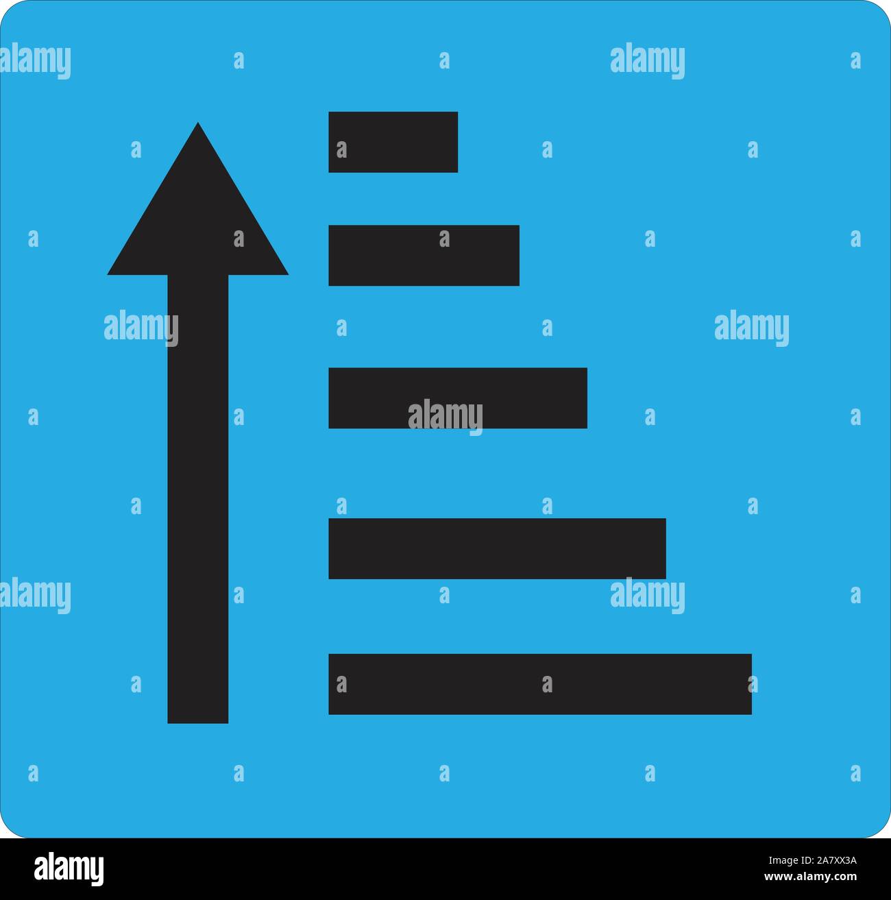 sort ascending icon on white background. sort ascending sign Stock ...