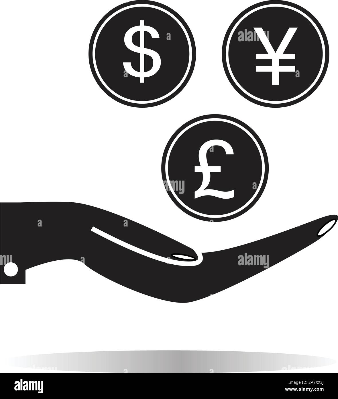 Pictograph of money in hand on white background. money in hand sign ...