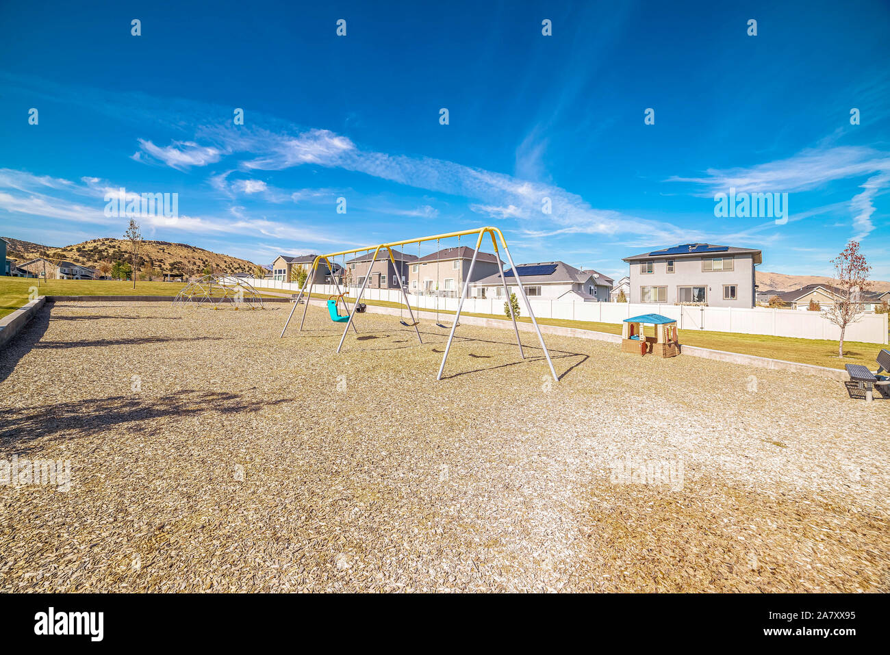 Kids playground suburb house hi-res stock photography and images - Alamy