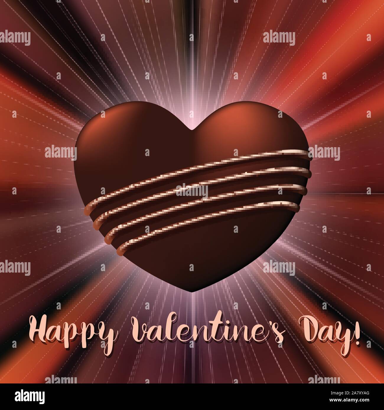 Valentines Day card with chocolate sweet candy heart Stock Vector Image ...