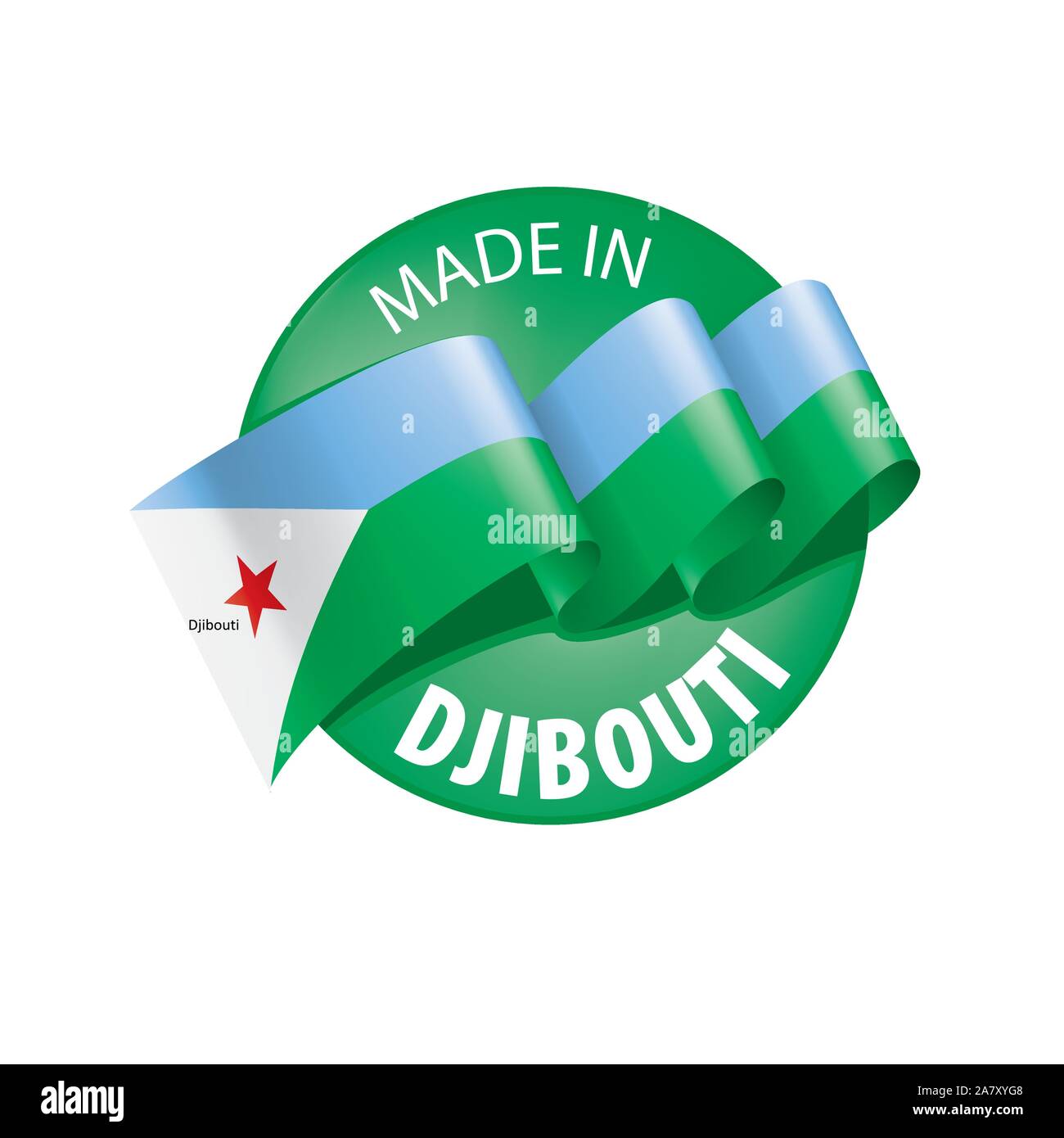Djibouti flag, vector illustration on a white background Stock Vector ...