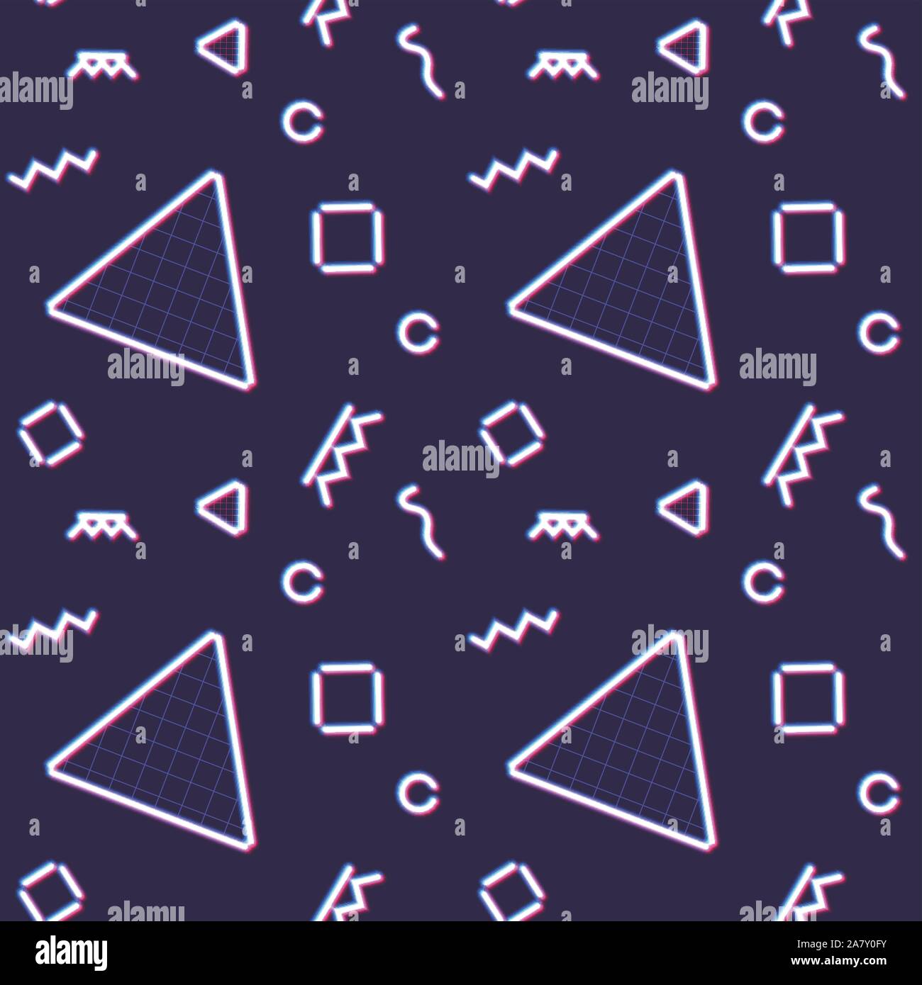 Neon seamless pattern with memphis and 80s style Stock Vector Image ...