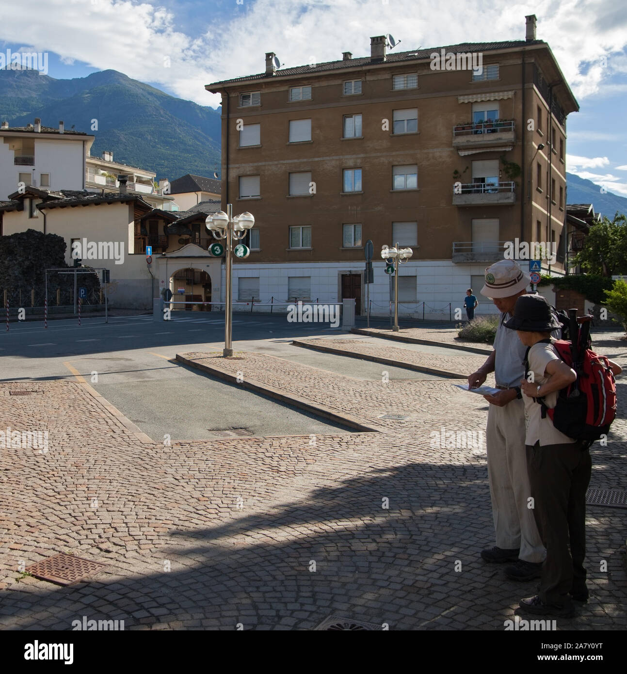 ITALY, AOSTA - JULY 6: Aosta is located region in the Italian Alps ...