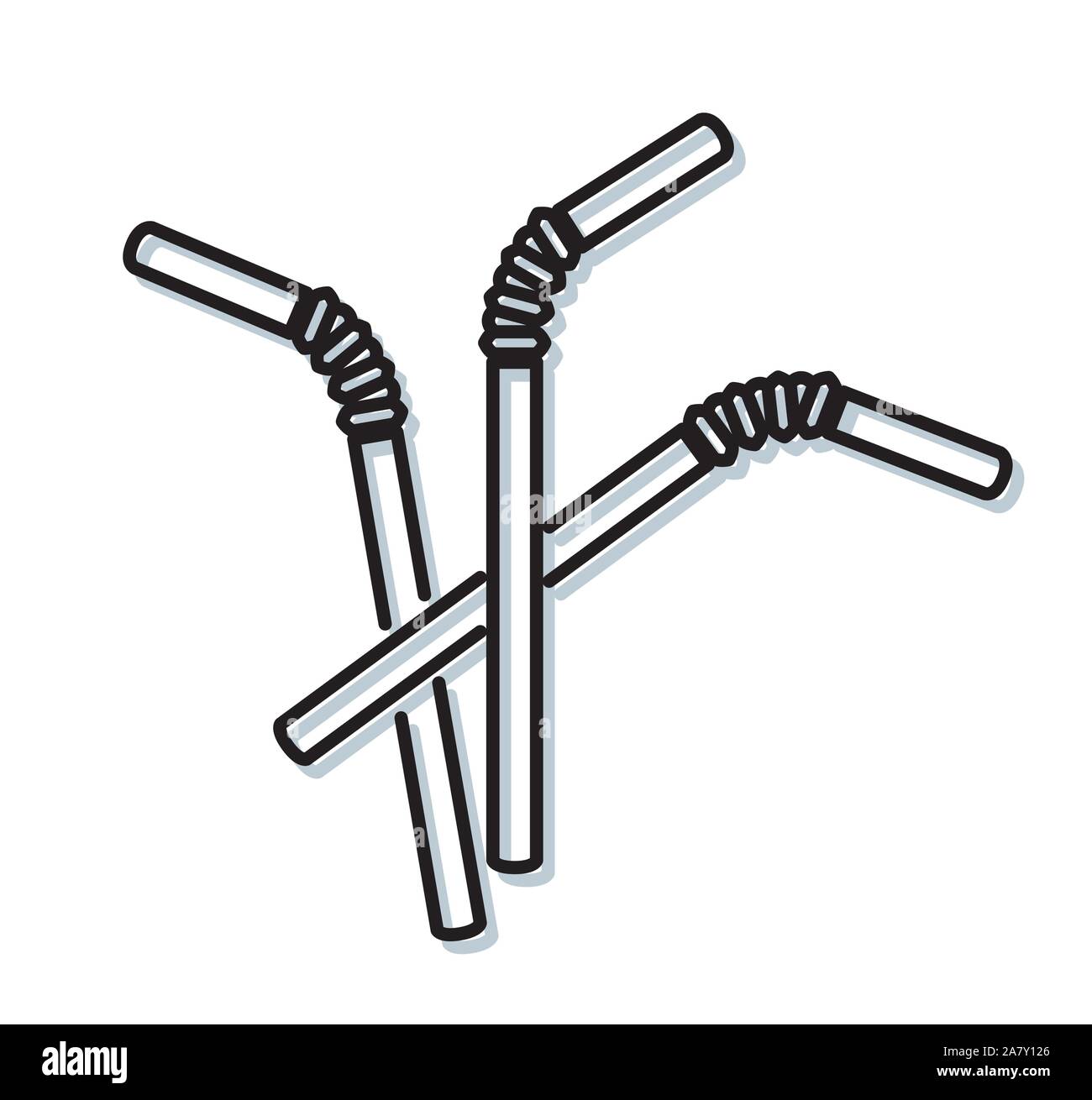 Single Use - Plastic Straw - Icon as EPS 10 File Stock Vector Image ...