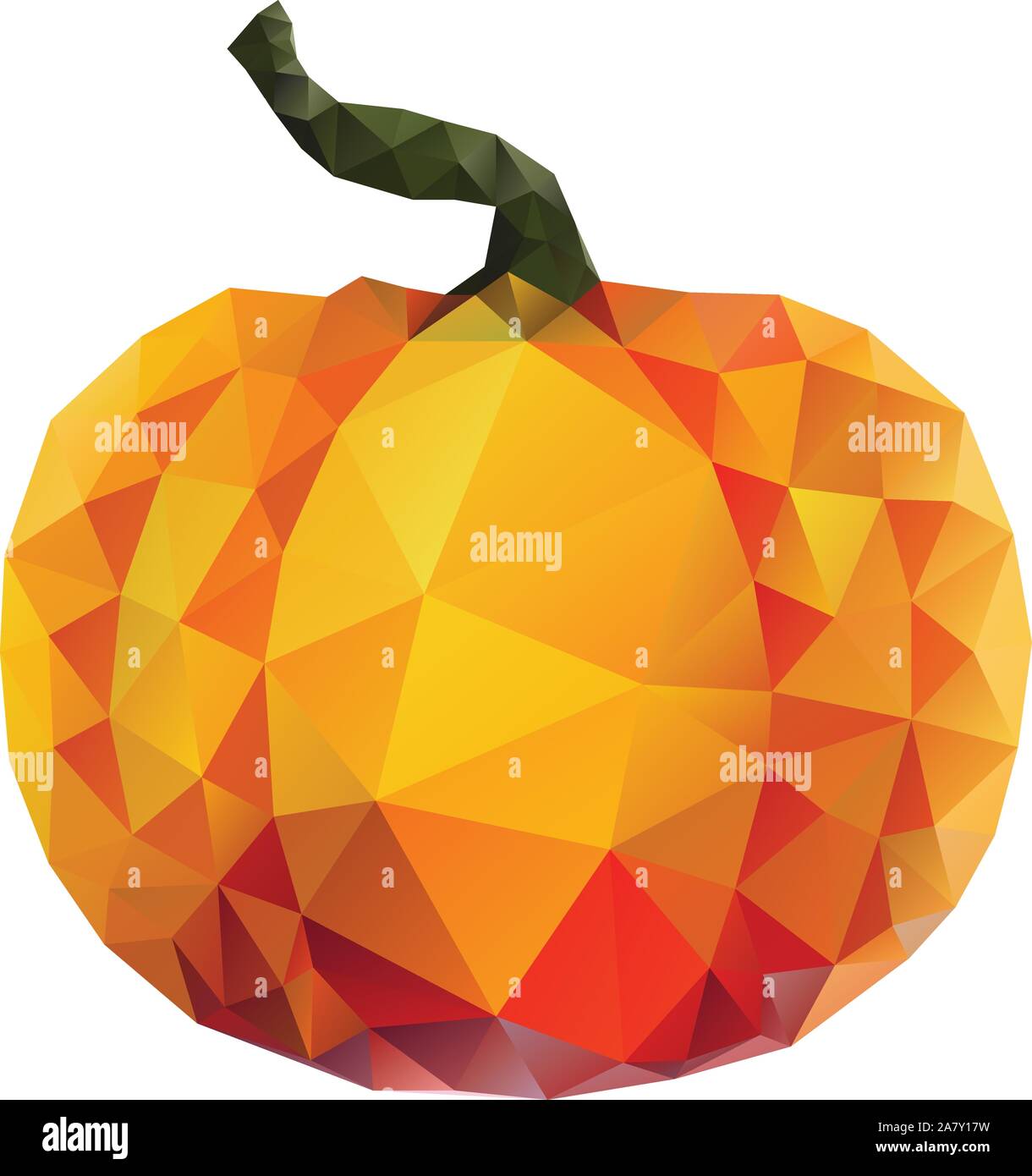Geometric orange pumpkin illustration on white background Stock Vector ...