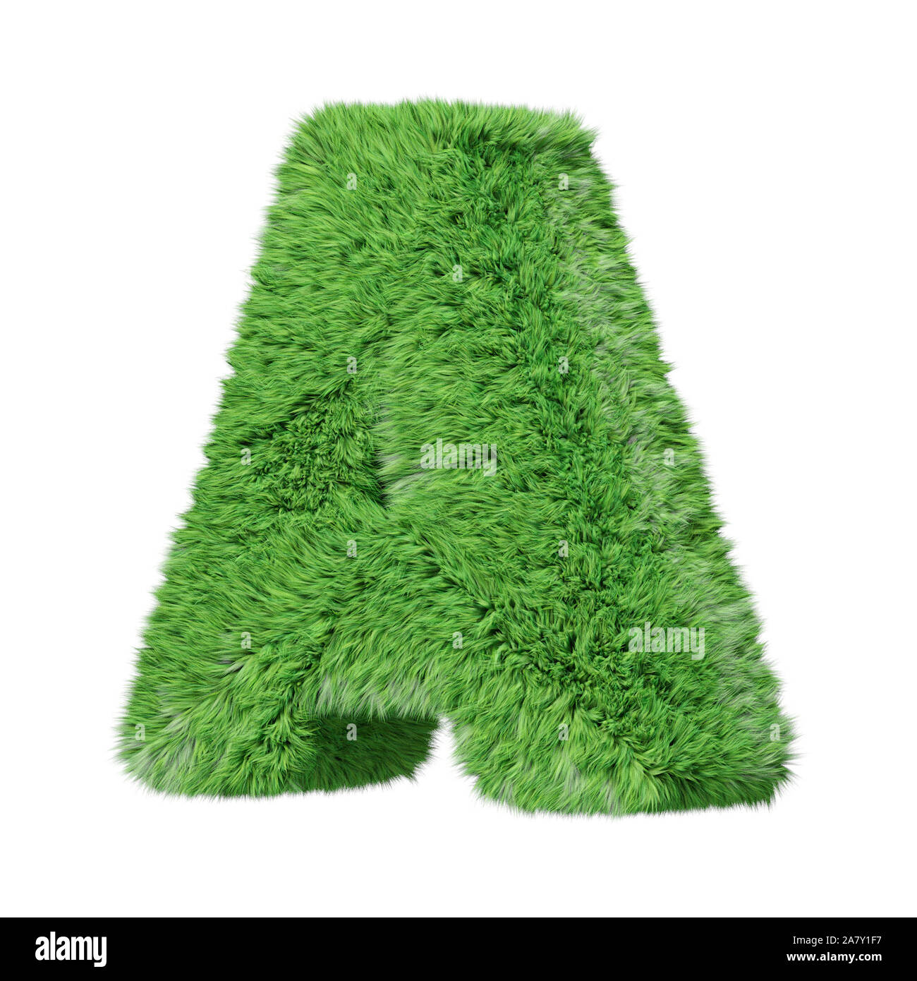 Grass alphabet, letter A. Isolated on white 3D illustration Stock Photo ...