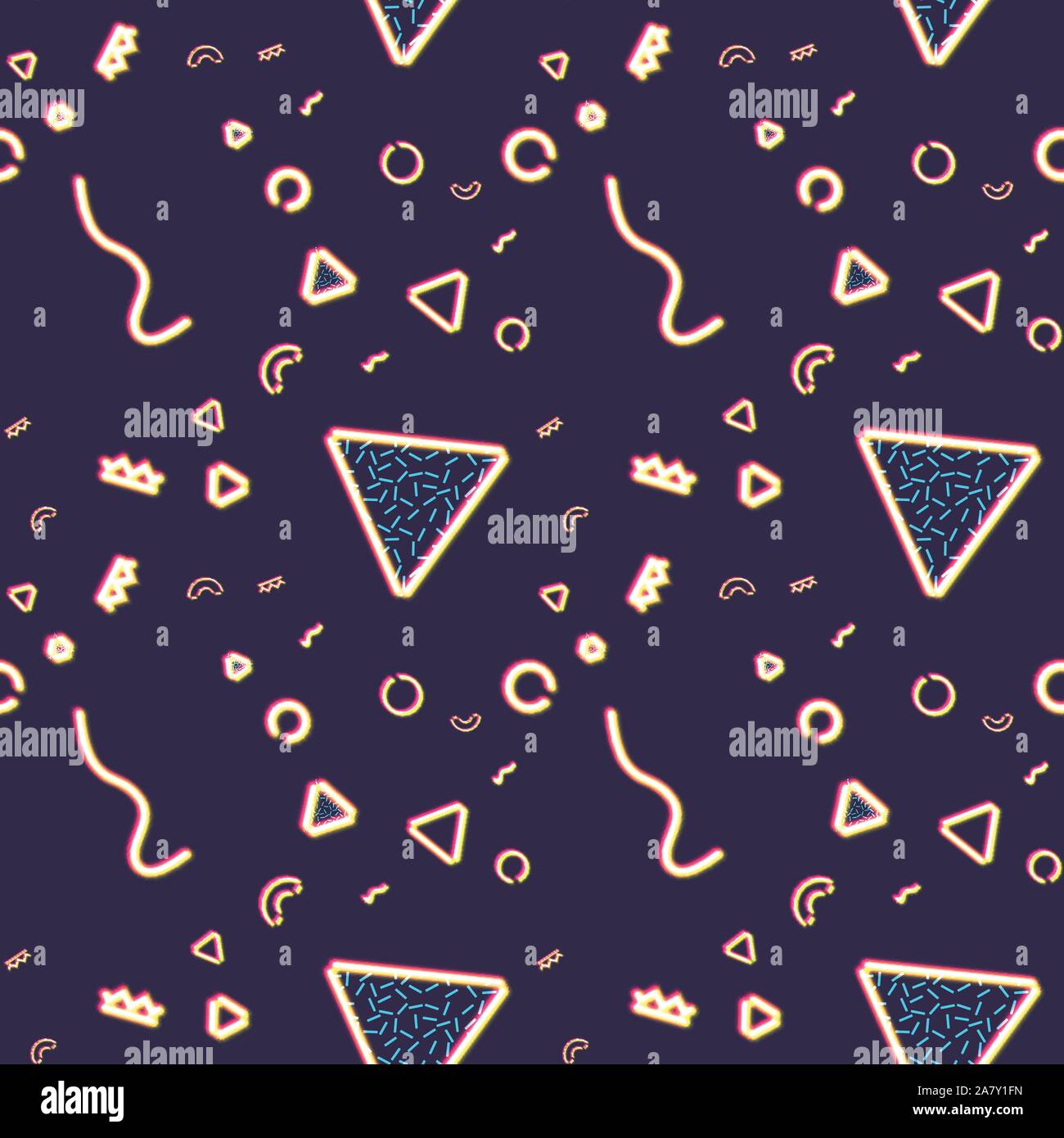 Neon seamless pattern with memphis and 80s style Stock Vector Image ...