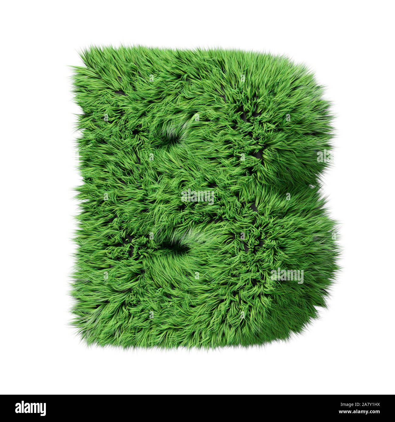 Grass alphabet, letter B. Isolated on white 3D illustration Stock Photo ...