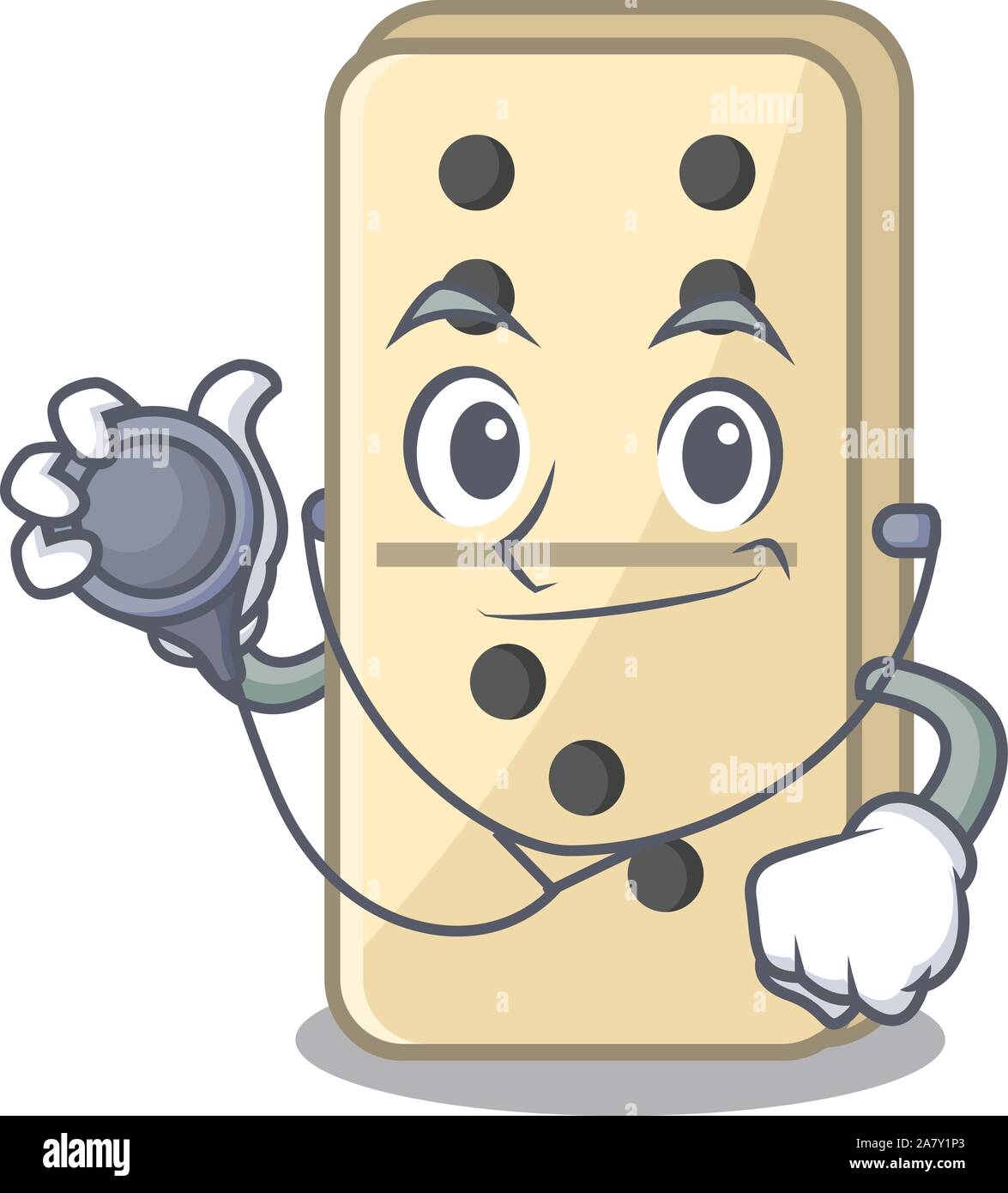 Cartoon doctor dominoes on cute character shelves Stock Vector Image ...