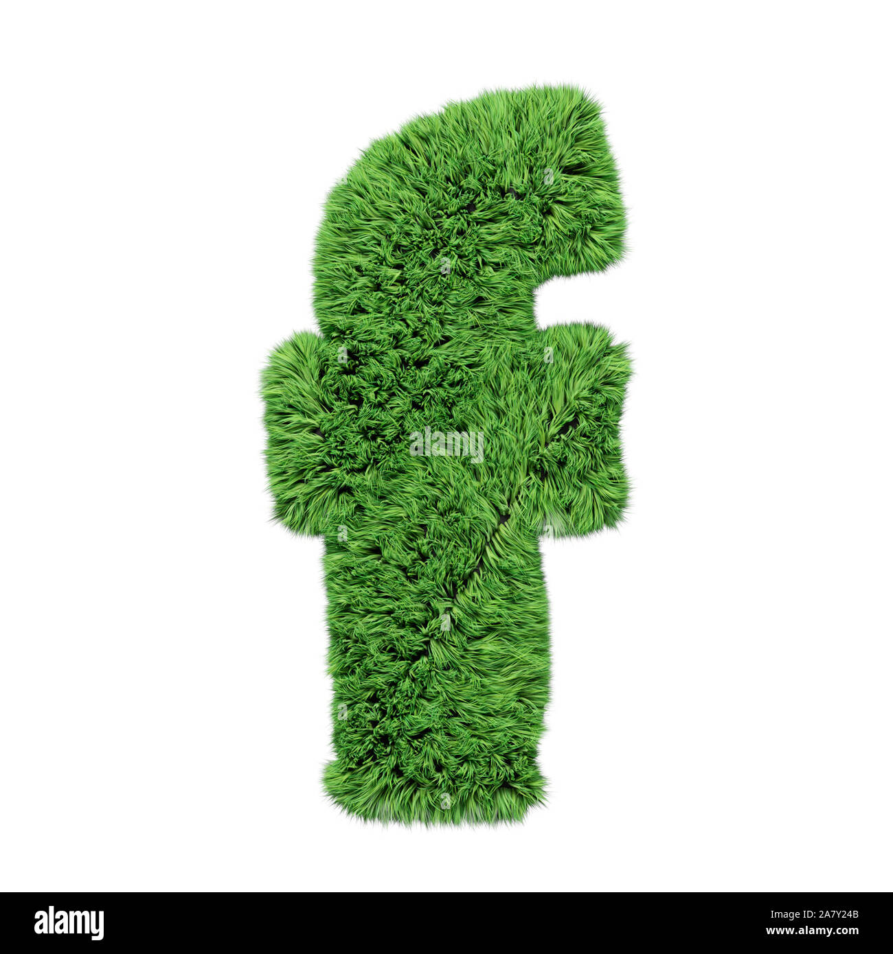 Grass alphabet, letter f. Isolated on white 3D illustration Stock Photo ...