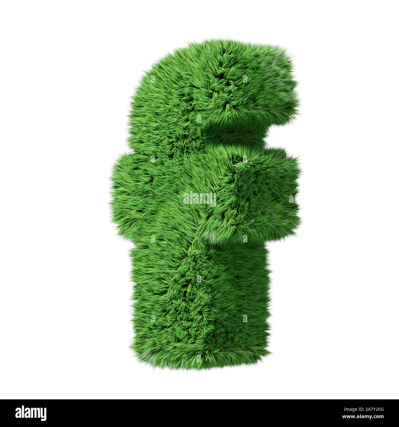 Grass alphabet, letter f. Isolated on white 3D illustration Stock Photo ...