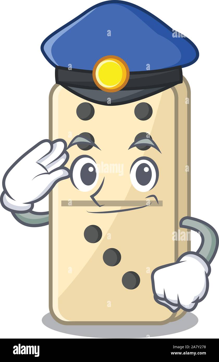 Cartoon dominoes on cute character police shelves Stock Vector Image ...