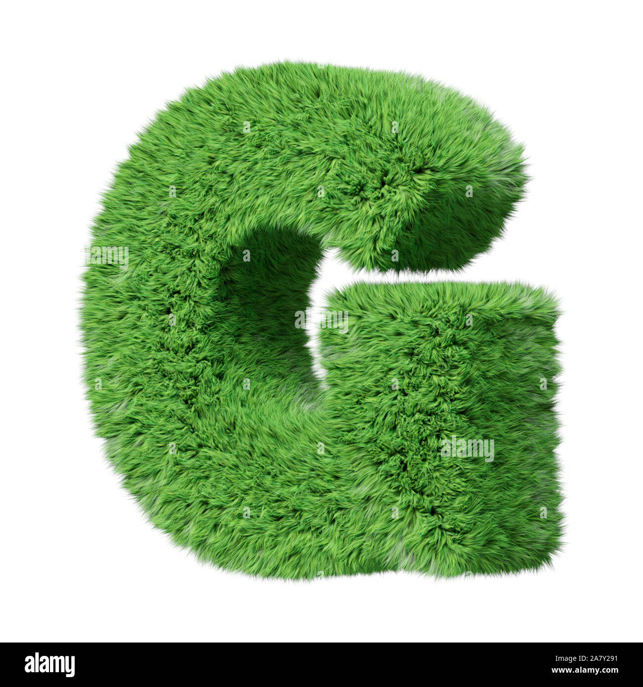 Grass alphabet, letter G. Isolated on white 3D illustration Stock Photo ...