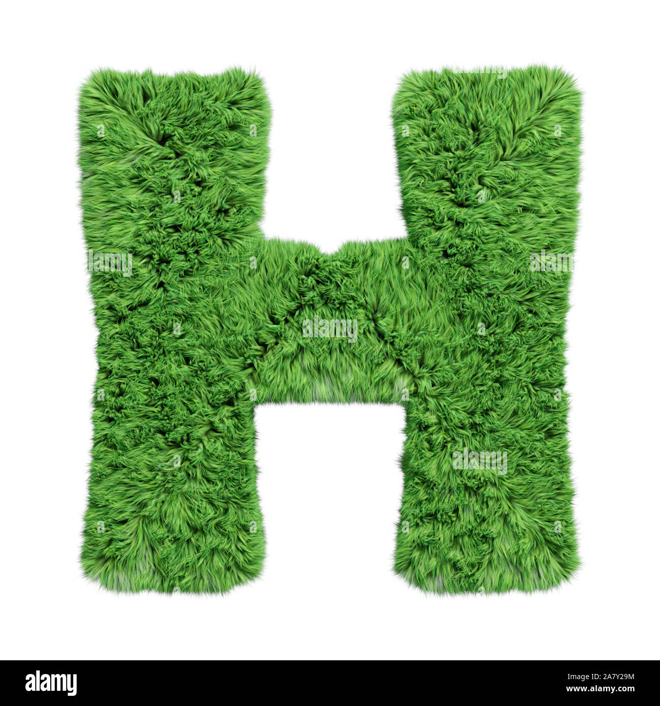 Grass alphabet, letter G. Isolated on white 3D illustration Stock Photo ...