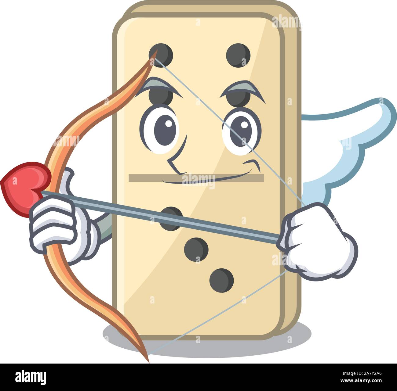 Cartoon dominoes cupid on cute character shelves Stock Vector Image ...
