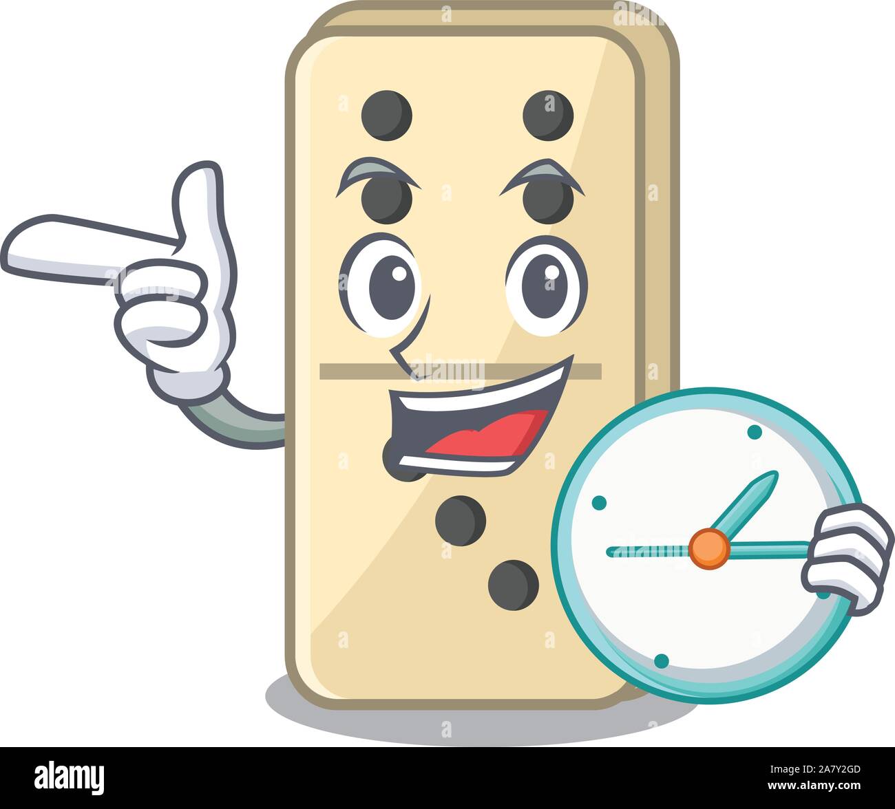 Smile domino character isolated in vector with bring clock Stock Vector ...