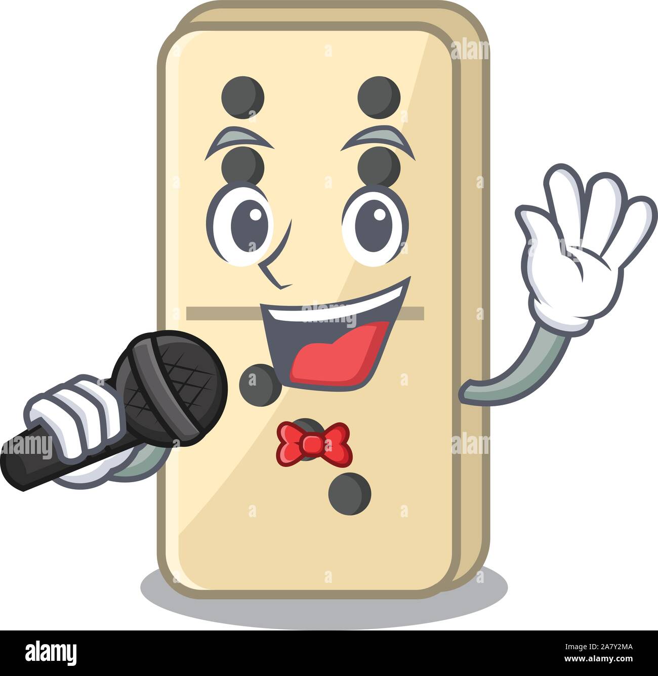 singing cartoon style of domino cute isolated Stock Vector Image & Art ...