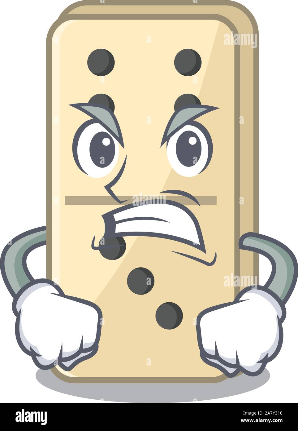 angry cartoon style of domino cute isolated Stock Vector Image & Art ...