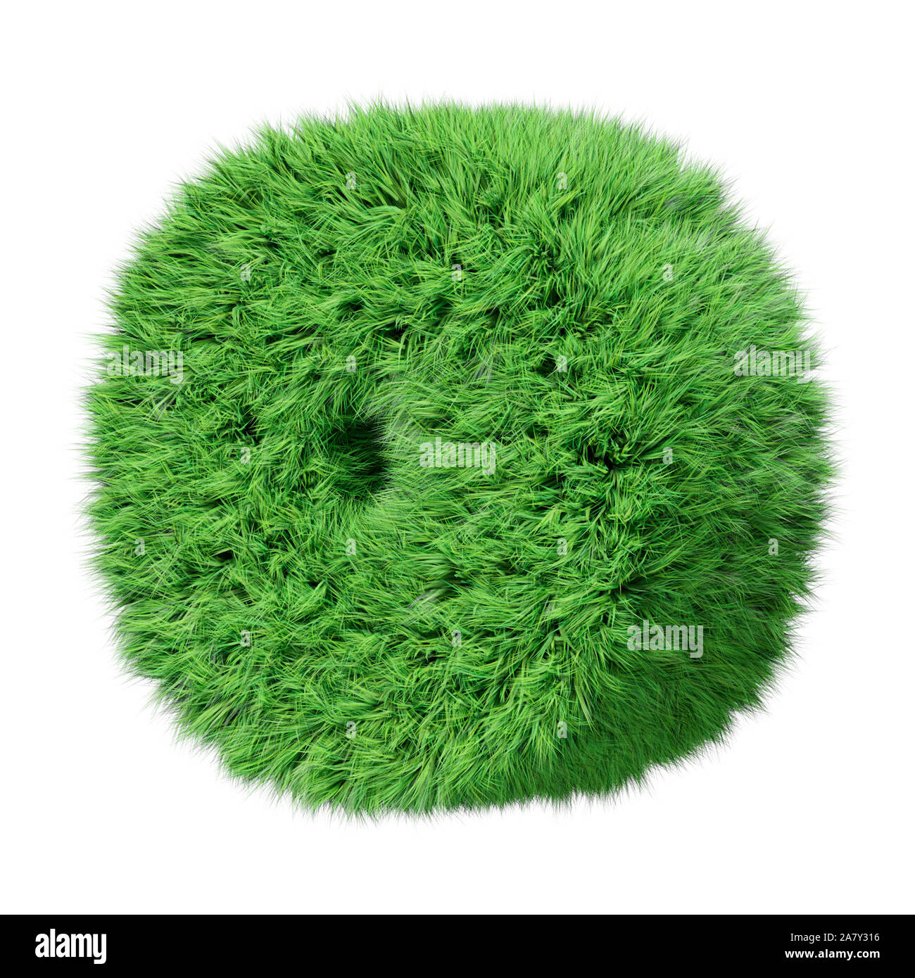 Grass alphabet, letter o. Isolated on white 3D illustration Stock Photo ...