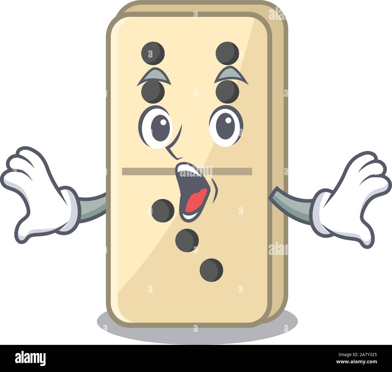 Cartoon surprised style of domino cute isolated Stock Vector Image ...